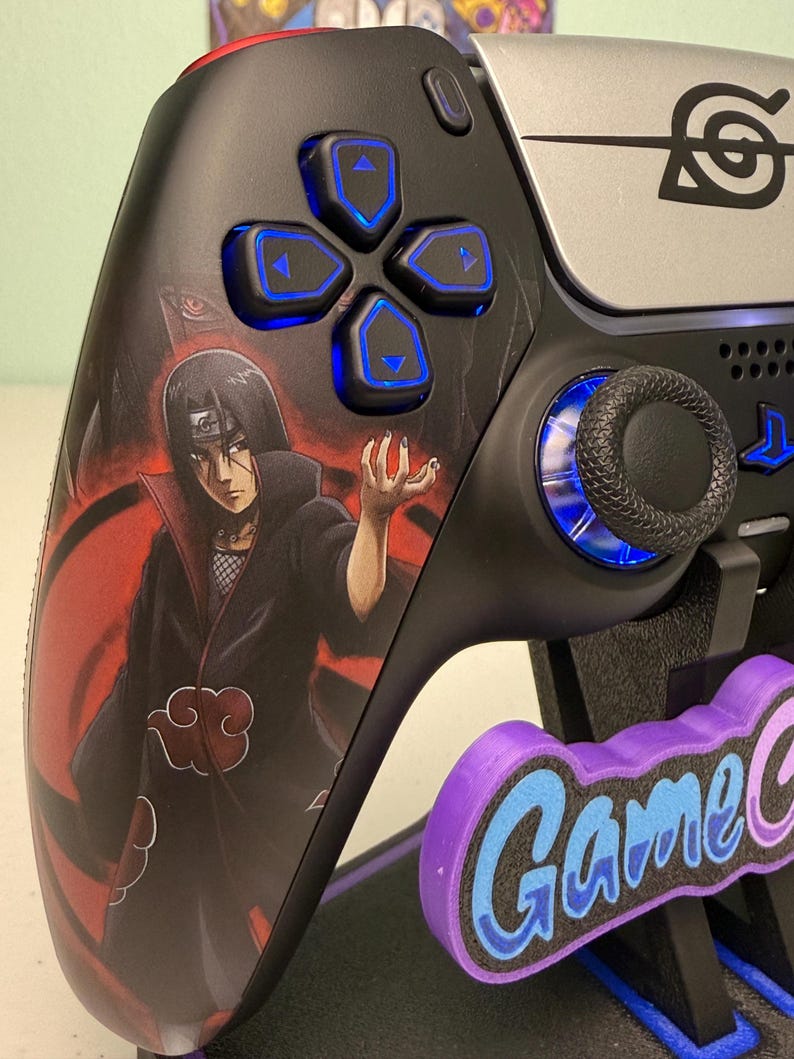 Anime Manga - Red Clouds - RGB LED - Custom Wireless Controller for PS5 ...