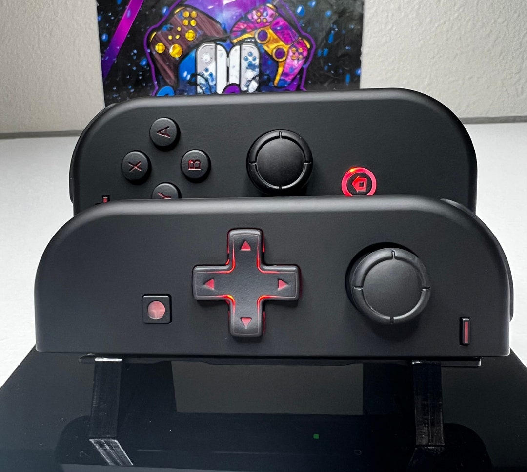 Soft Touch Black DPAD - RGB LED - Custom Joycons for the Nintend Switch ...