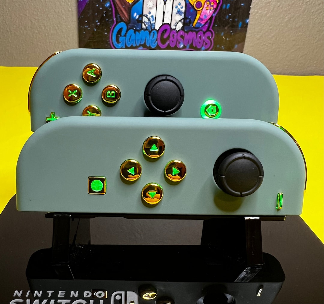 Pine Green & Gold - RGB LED - Custom Joycons for the Nintend Switch - Etsy