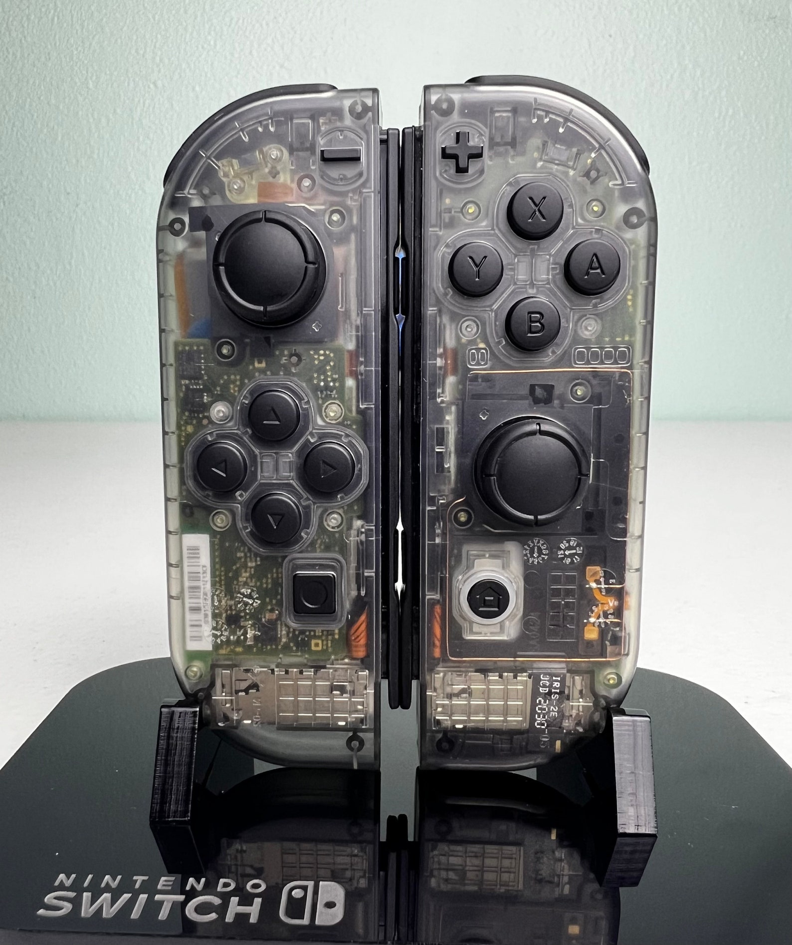 Transparent Smoke Clear - Black Accents - Custom Joycons for the ...