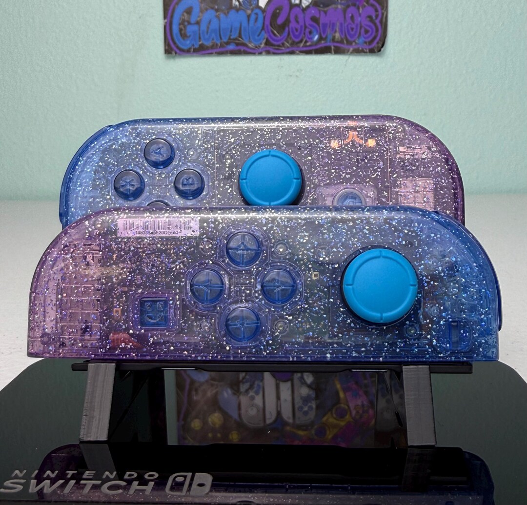 Two-tone Glossy Glitter - Blue & Purple - Custom Joycons for the ...