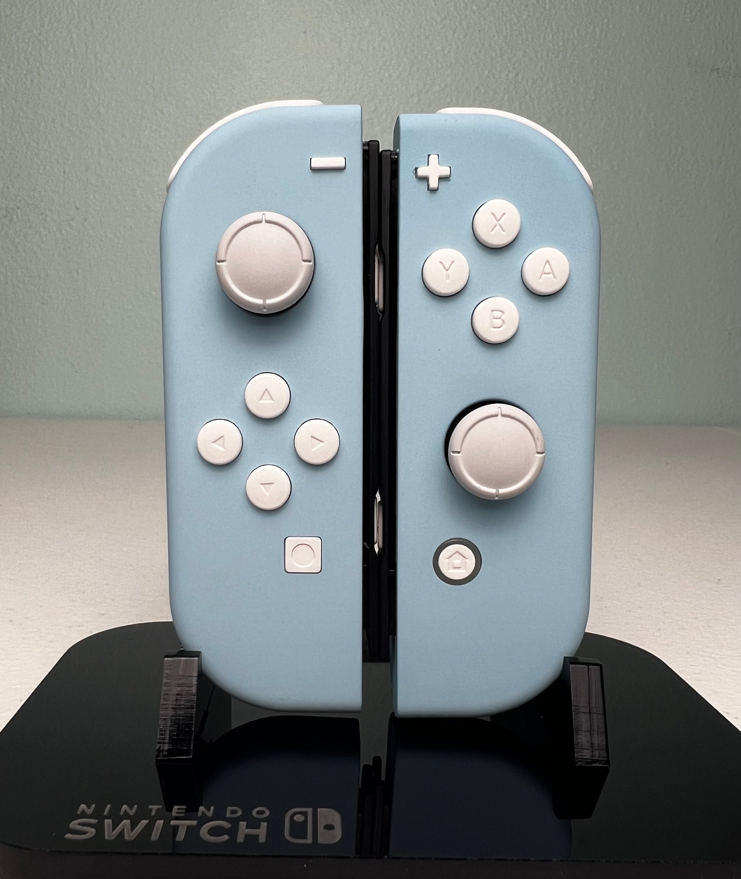 Soft Touch Heaven Blue - White Accents - Custom Joycons for the Nintend ...