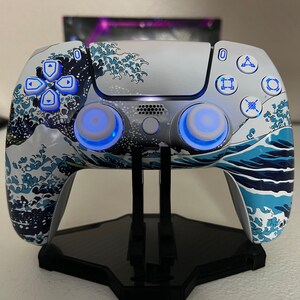 Great Wave Kanagawa - RGB LED - Custom Wireless Controller for PS5 or ...