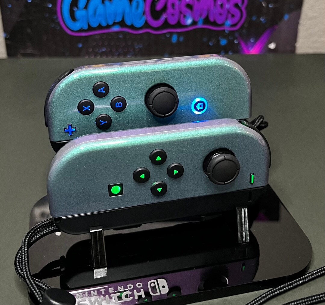 Glossy Chameleon Green RGB LED Custom Joycons for the Nintend Switch - Etsy
