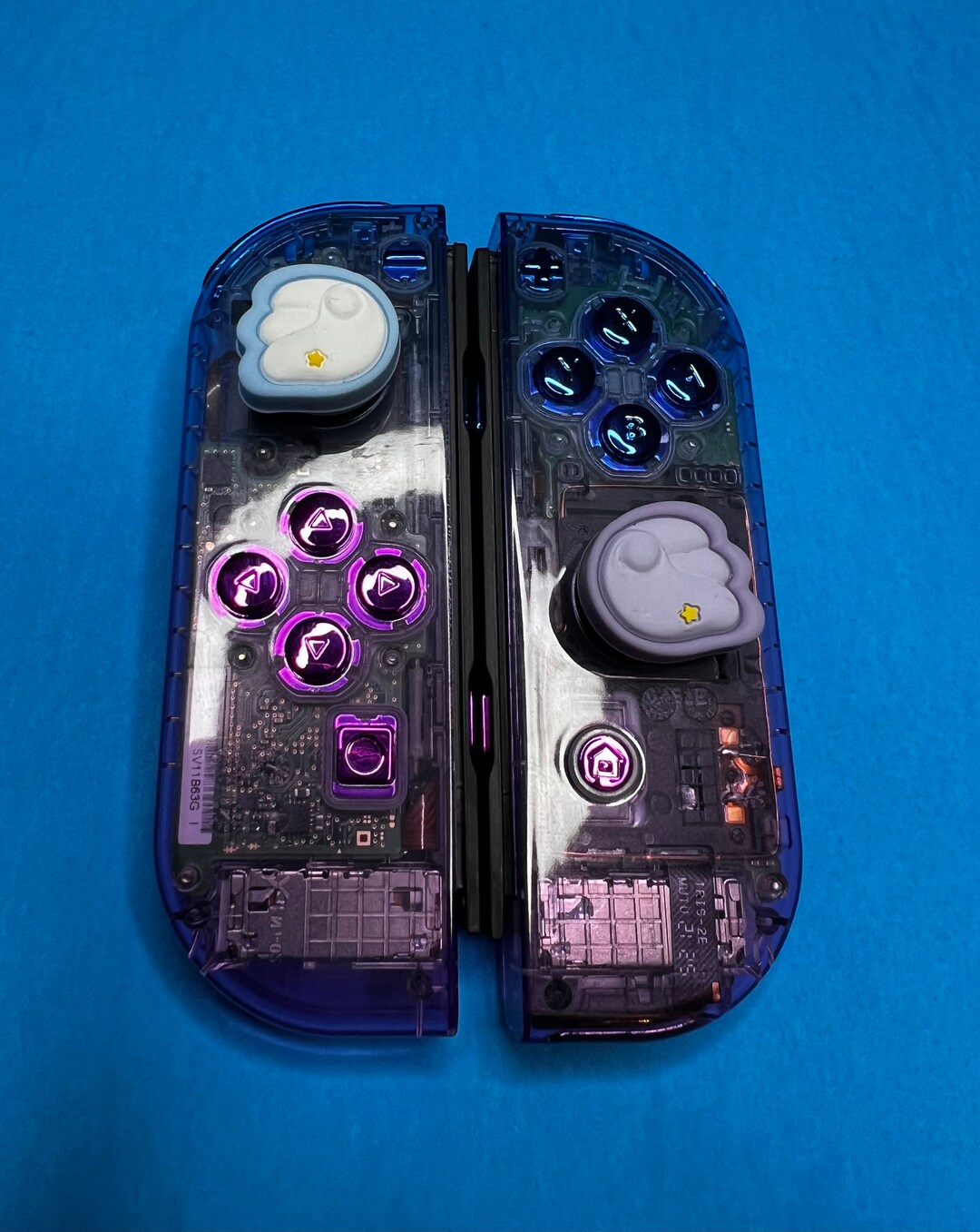 Gradient Glossy Twotone - Blue Purple Chrome - Custom Joycons for ...