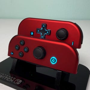 Scarlet Red & Black Accents - RGB LED - Custom Joycons for the Nintend ...