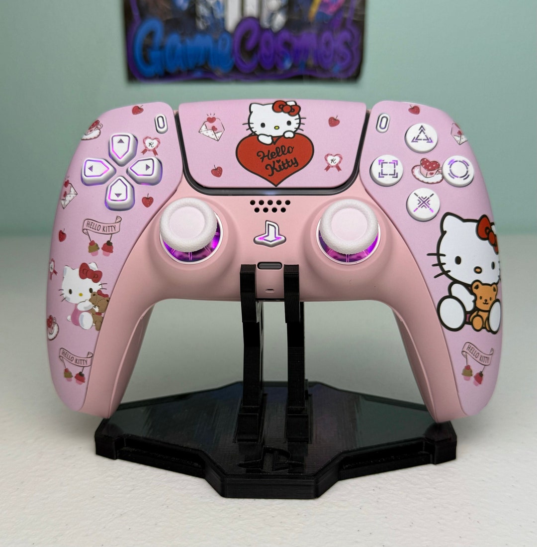 Cute Cartoon Kitty - RGB LED - Sakura Pink - Custom Wireless Controller ...