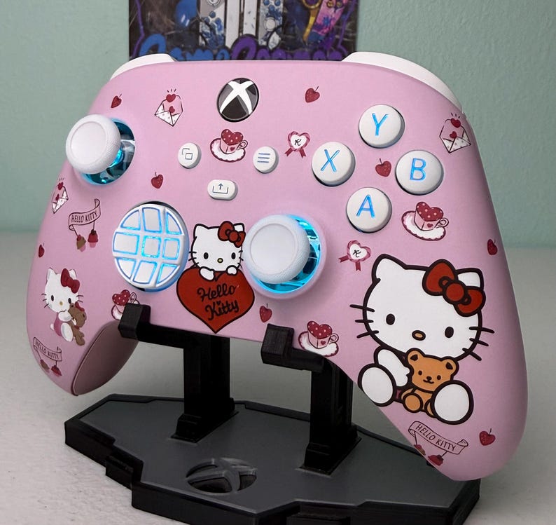 Cute Cartoon Kitty - RGB LED - Custom Wireless Controller for Xbox or ...