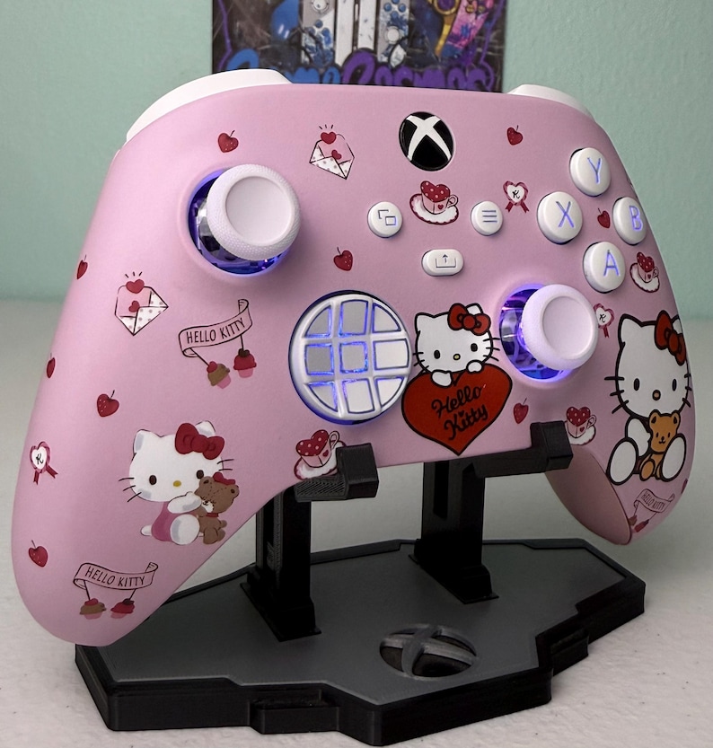 Cute Cartoon Kitty - RGB LED - Custom Wireless Controller for Xbox or ...