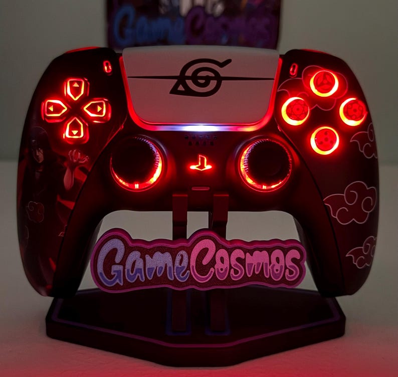 Anime Manga - Red Clouds - RGB LED - Custom Wireless Controller for PS5 ...