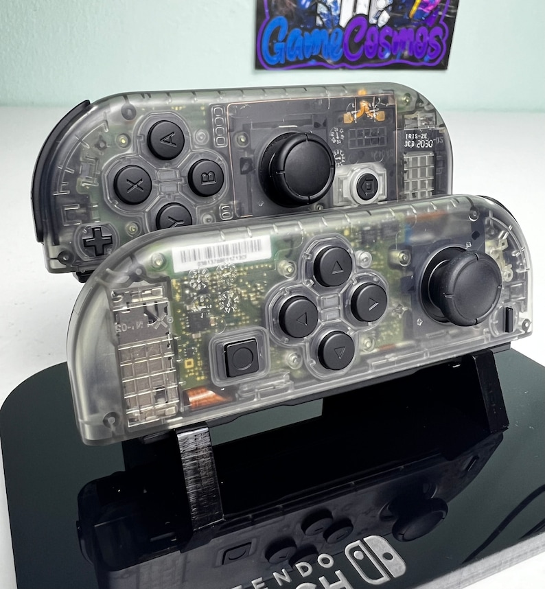 Transparent Smoke Clear - Black Accents - Custom Joycons for the ...