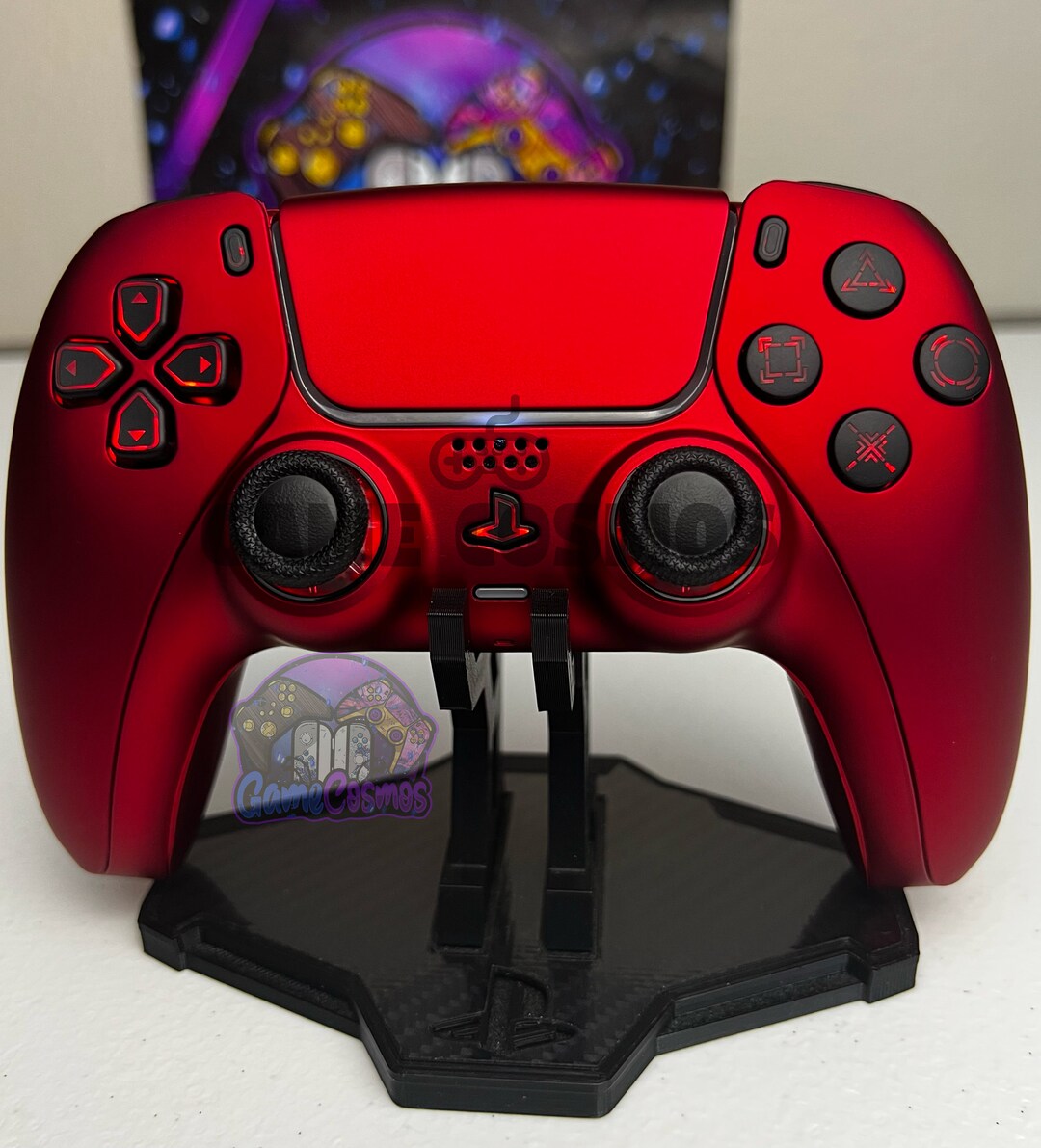 Soft Touch Scarlet Red - RGB LED - Custom Wireless Controller for PS5 ...