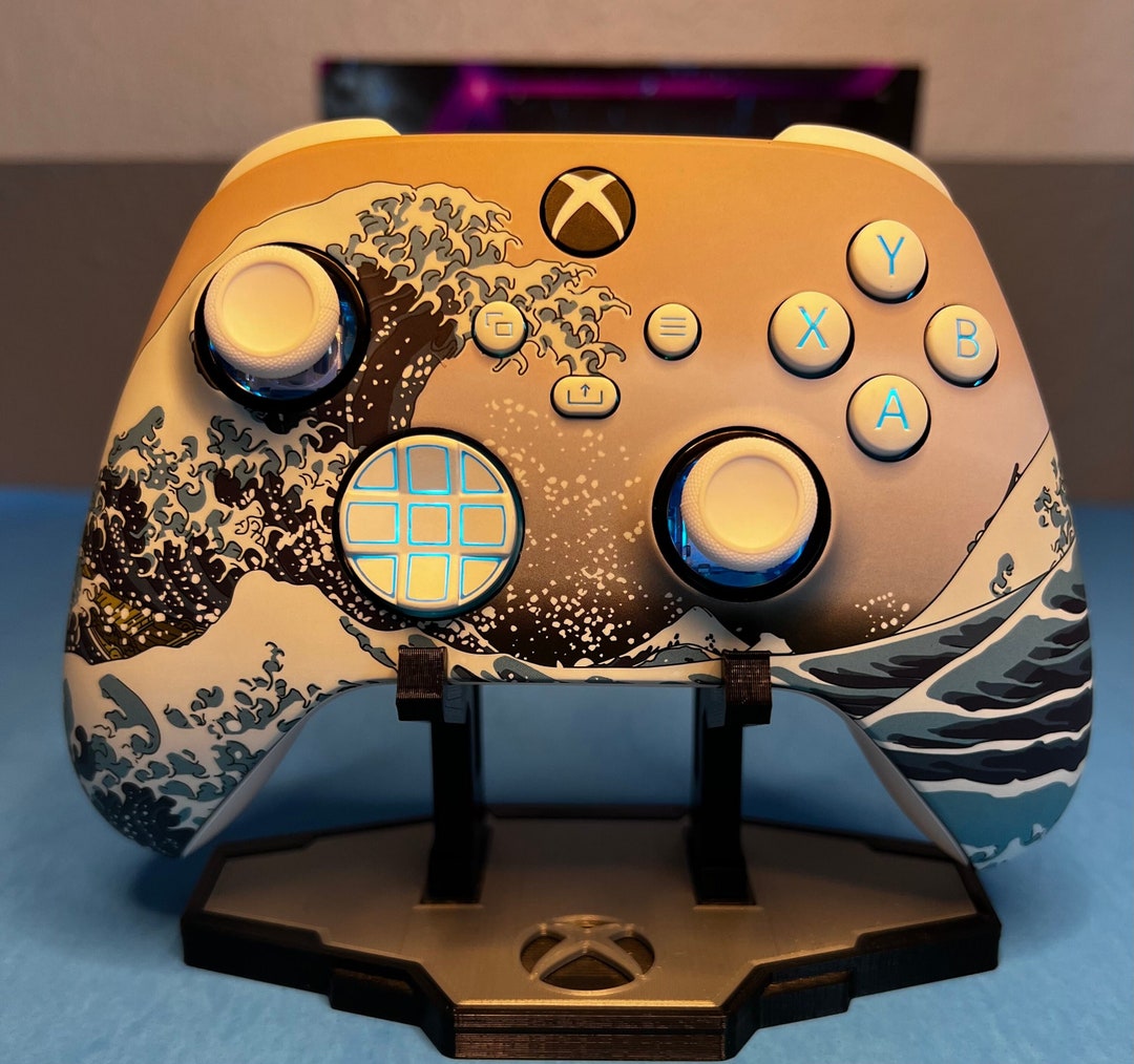 Great Wave Kanagawa - RGB LED - Custom Wireless Controller for Xbox or ...