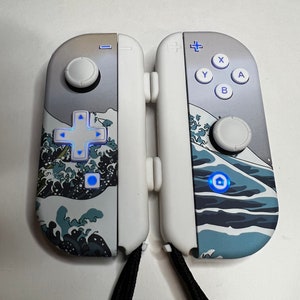 Great Wave Kanagawa RGB LED Custom Joycons for the Nintend Switch - Etsy
