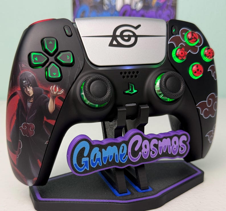 Anime Manga - Red Clouds - RGB LED - Custom Wireless Controller for PS5 ...