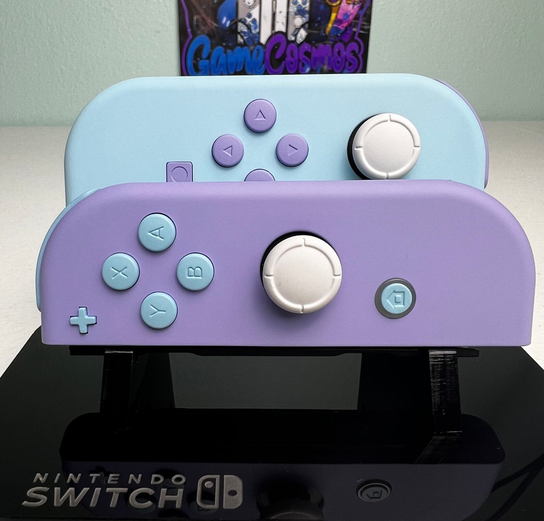 Violet & Powder Blue - Soft Touch Finish - Custom Joycons for the ...