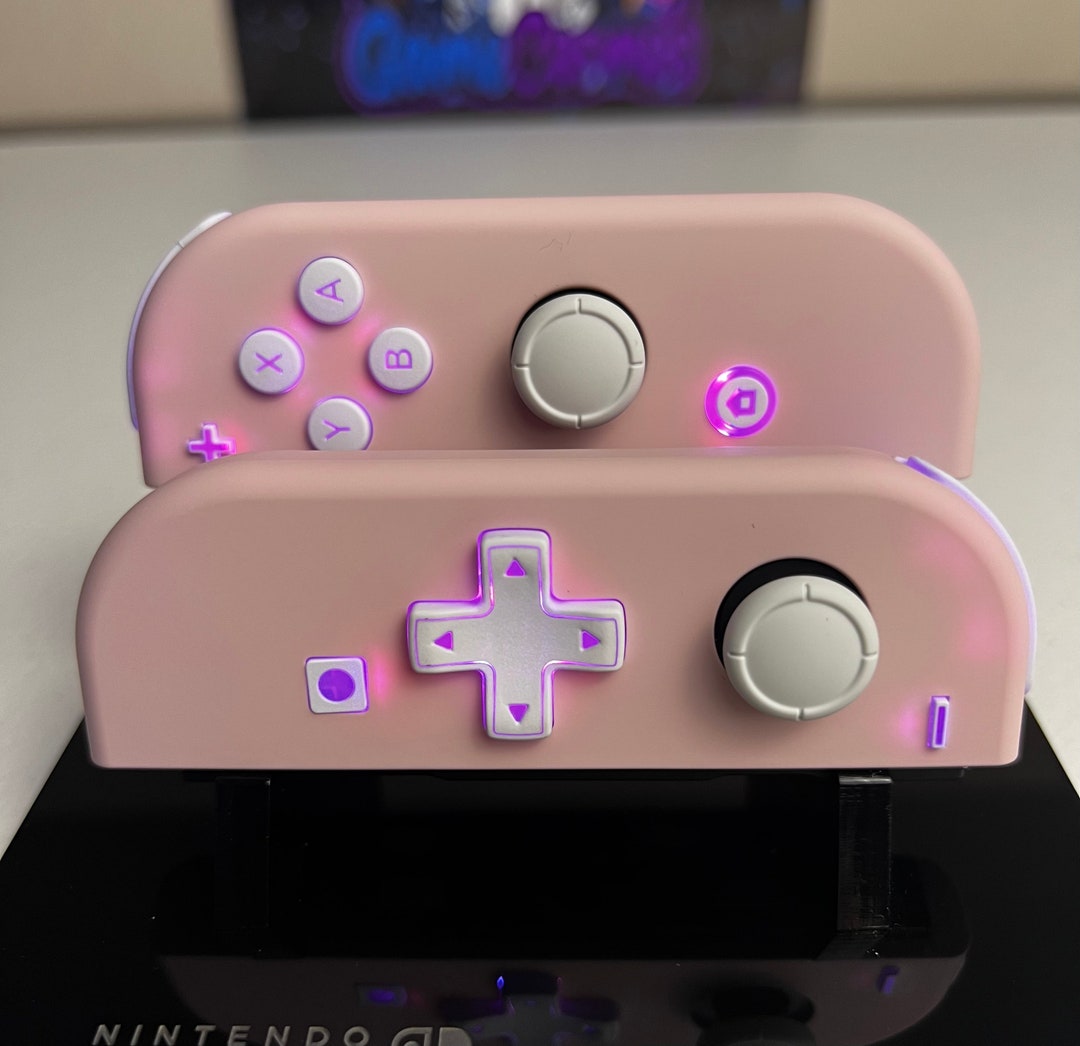 Soft Touch Sakura Pink - RGB LED - Custom Joycons for the Nintend ...