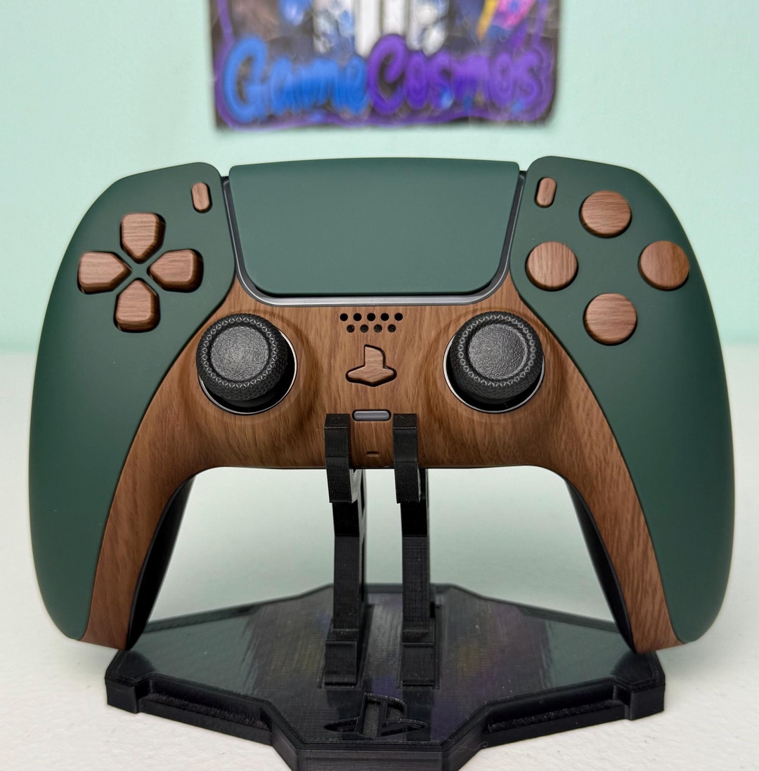 Pine Green - Woodgrain Soft Touch - Custom Wireless Controller for PS5 ...