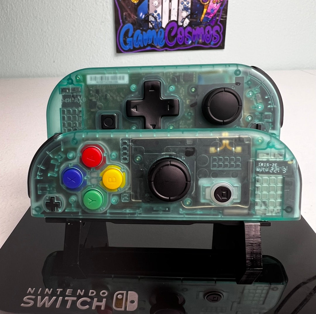 Emerald Green Transparent Clear Colorful ABXY Custom Joycons for the ...