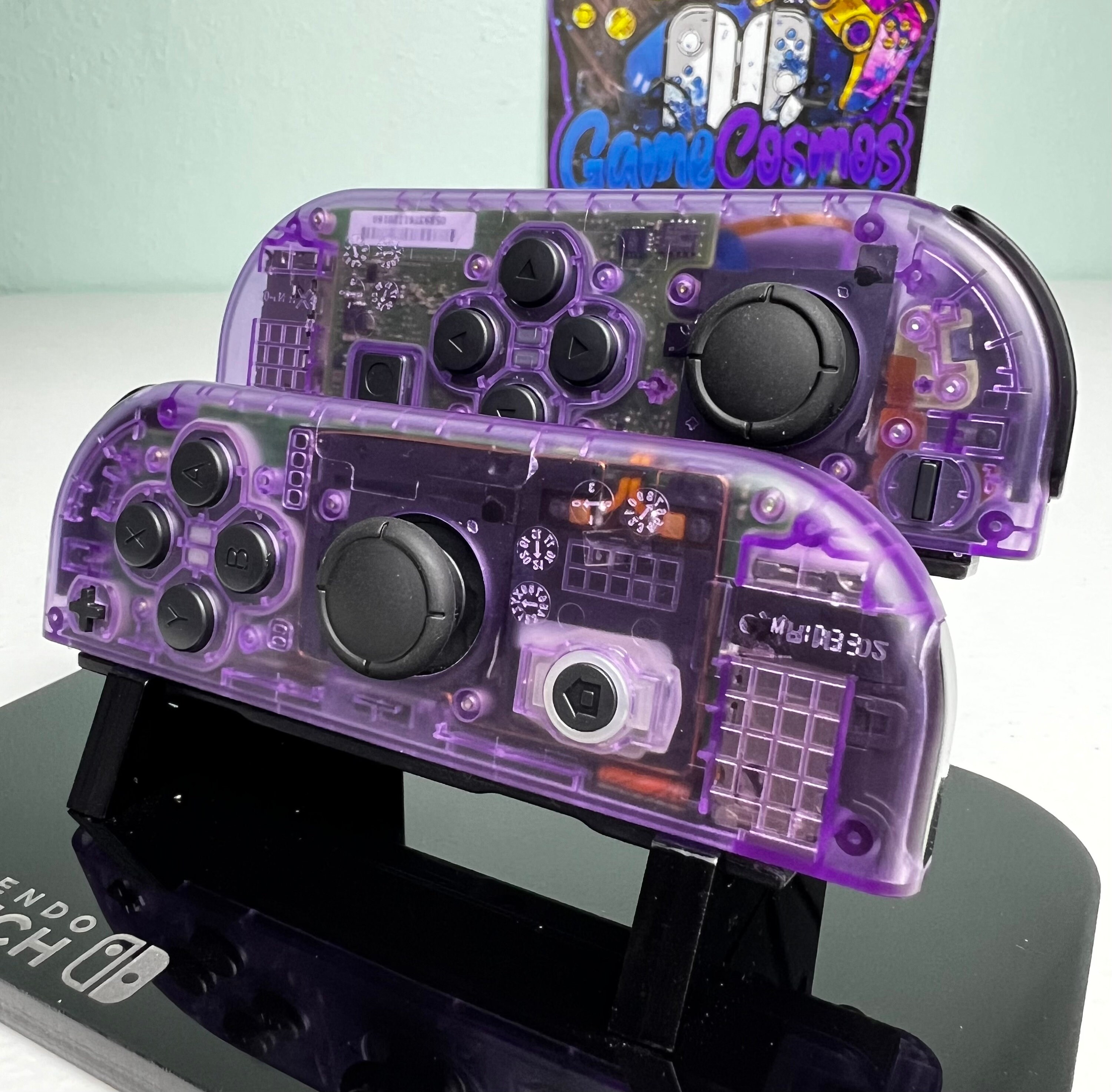 Atomic Purple Clear - Black Accents - Custom Joycons for the Nintend ...