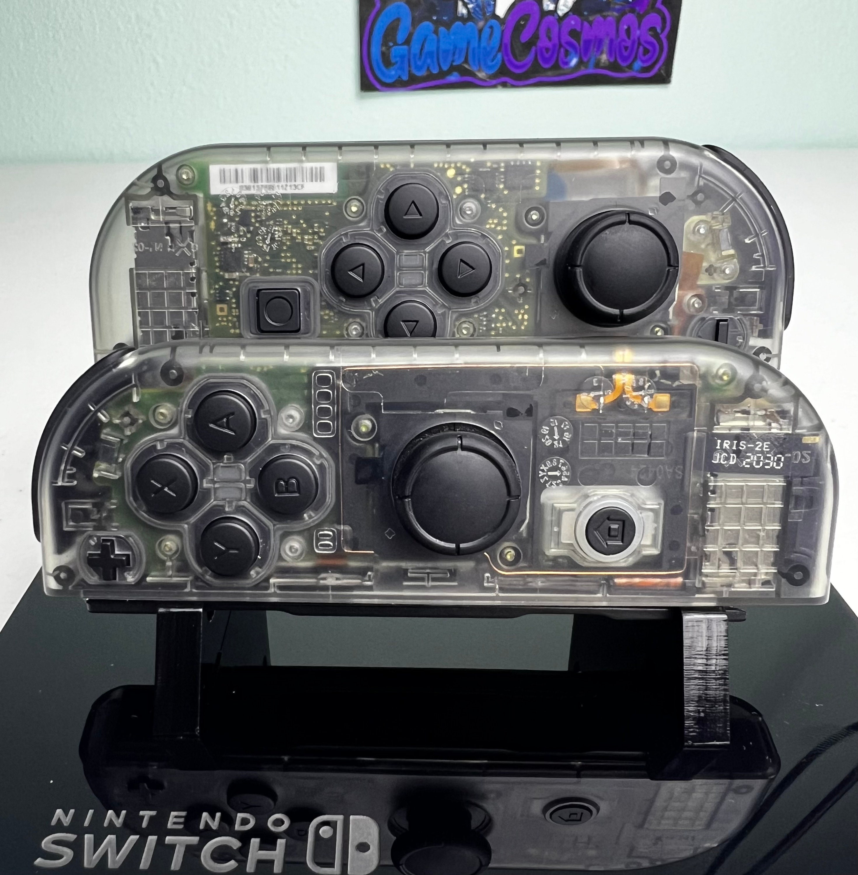 Transparent Smoke Clear - Black Accents - Custom Joycons for the ...