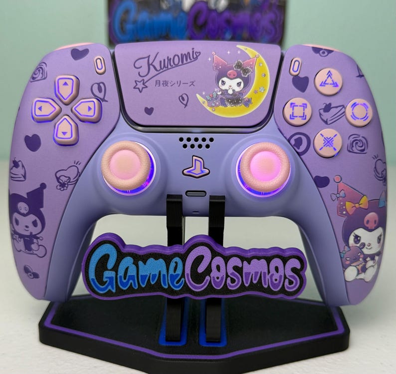 Cute Violet Rabbit - RGB LED - Pink Accents -custom Wireless Controller ...