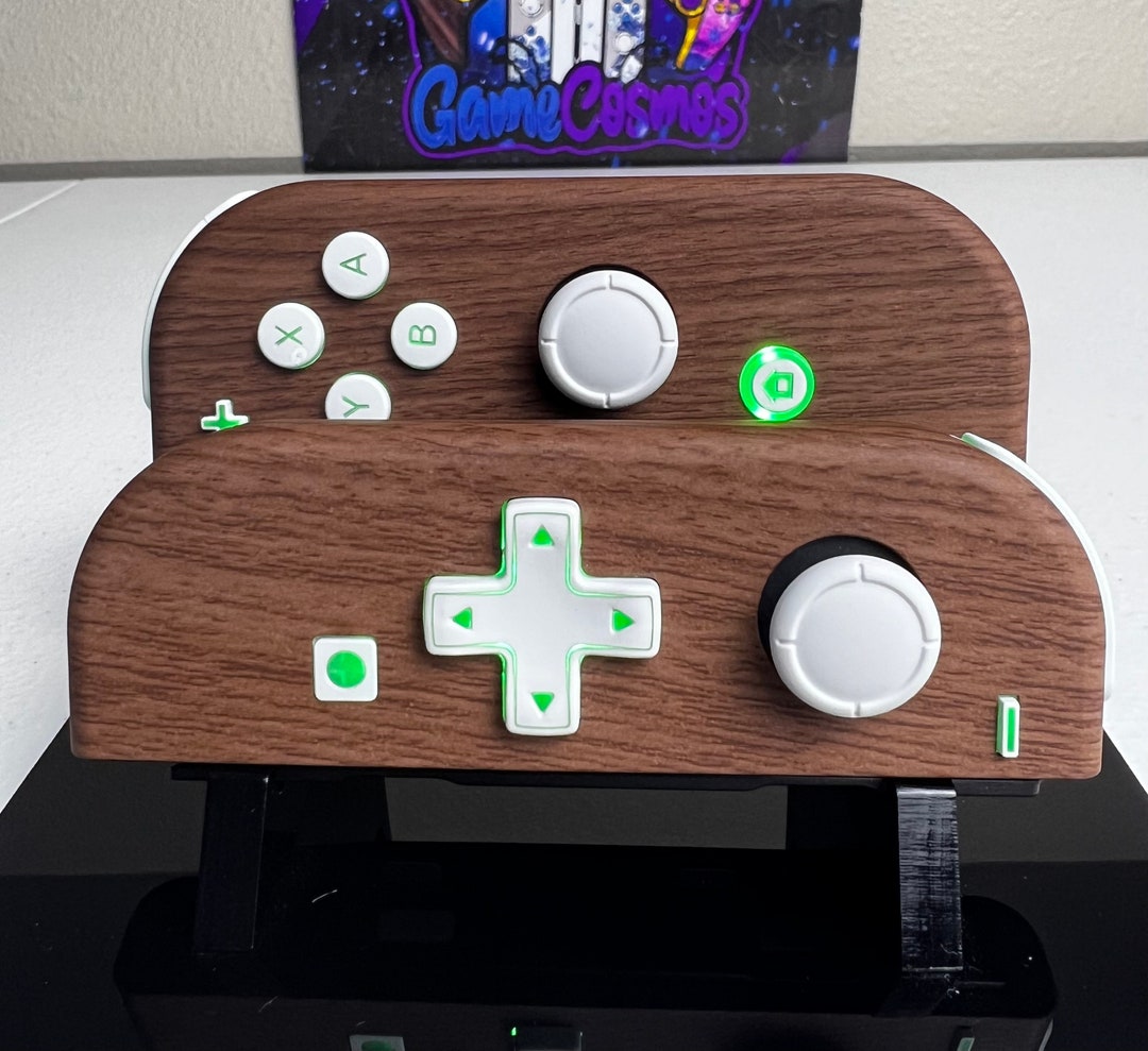 Soft Touch Woodgrain - RGB LED - Custom Joycons for the Nintend Switch ...