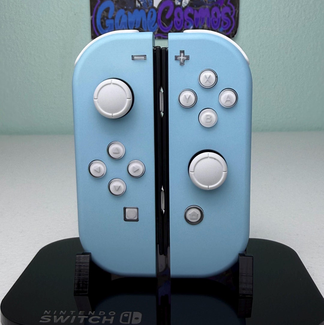 Powder Blue With Jelly Buttons - White Accents - Custom Joycons for the ...