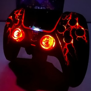 Lightning Theme - RGB LED - All Black - Custom Wireless Controller for ...