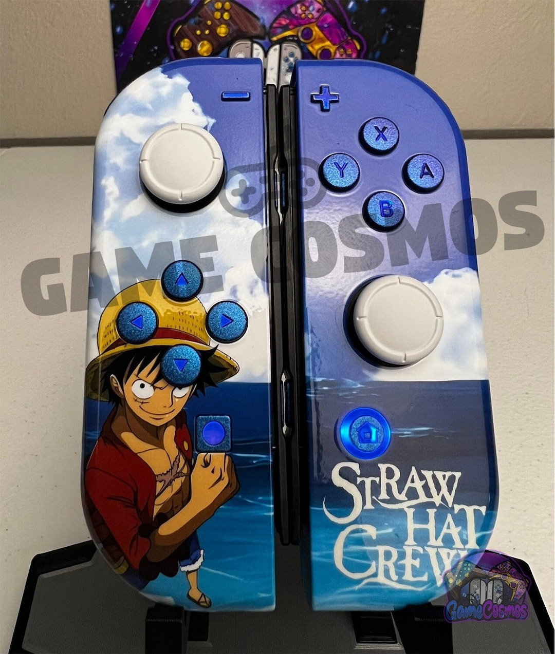 Anime Manga - Chameleon Blue - RGB LED - Custom Joycons for the Nintend ...