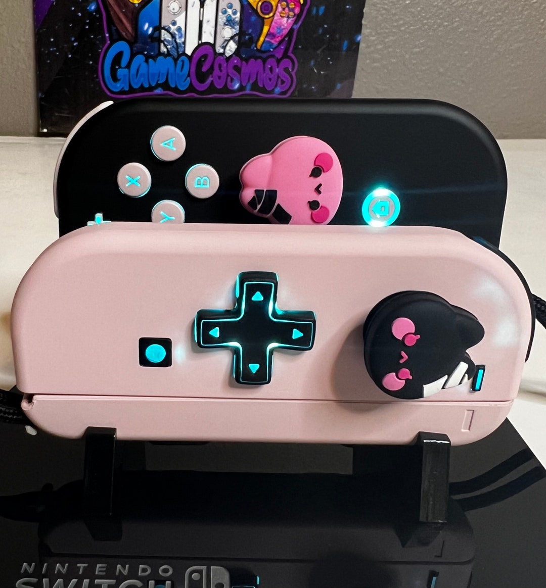 Cute Black & Pink - RGB LED - Custom Joycons for the Nintend Switch - Etsy