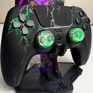 Lightning Theme - RGB LED - All Black - Custom Wireless Controller for ...