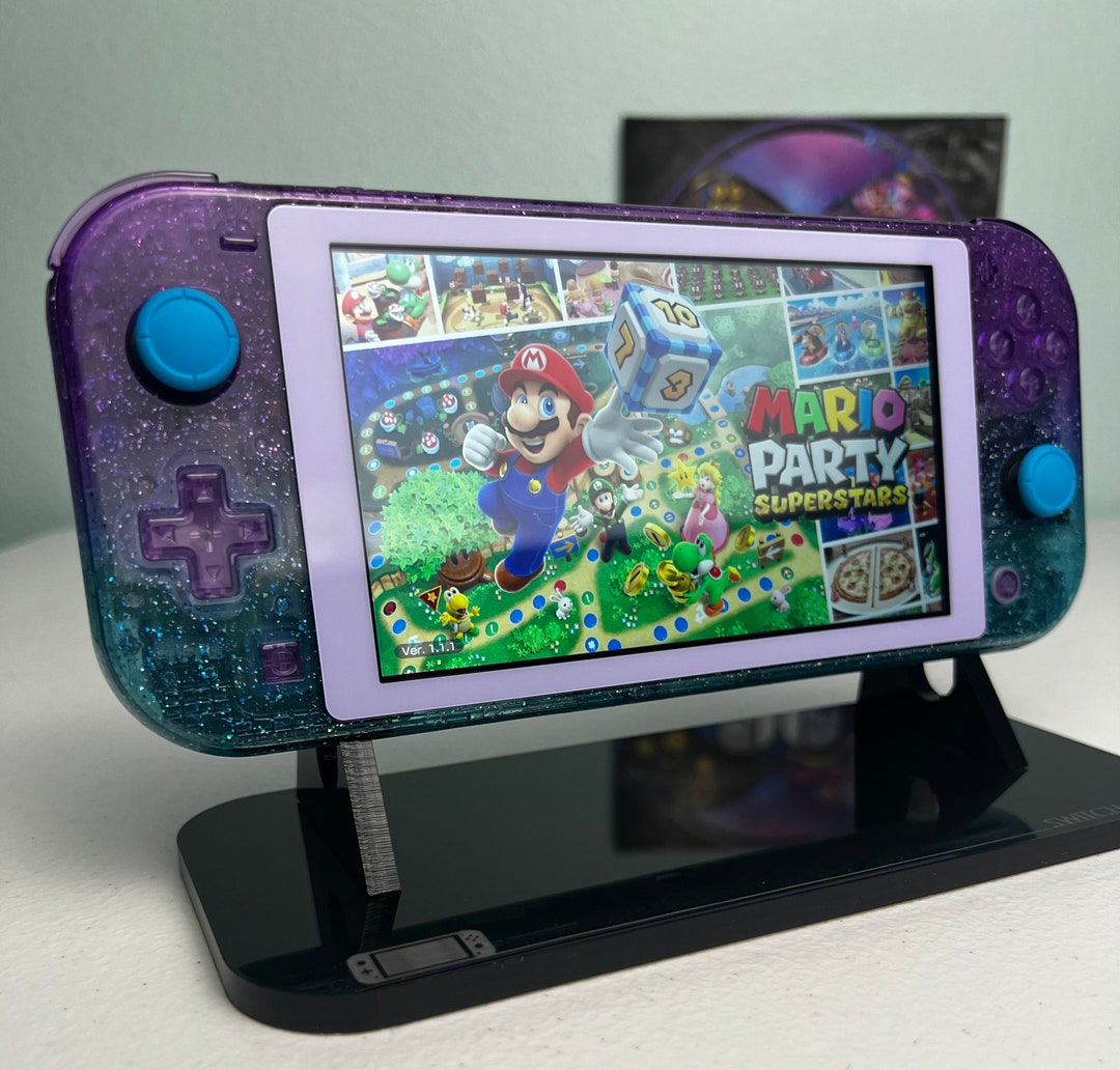 Glossy Glitter Transparent - Gradient Purple Blue - Custom Switch Lite ...