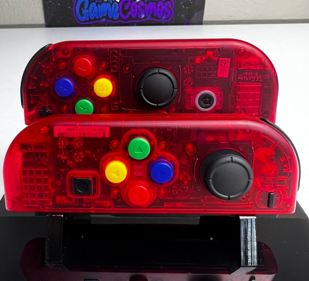 Transparent Clear Red - Colorful ABXY - Custom Joycons for the Nintend ...