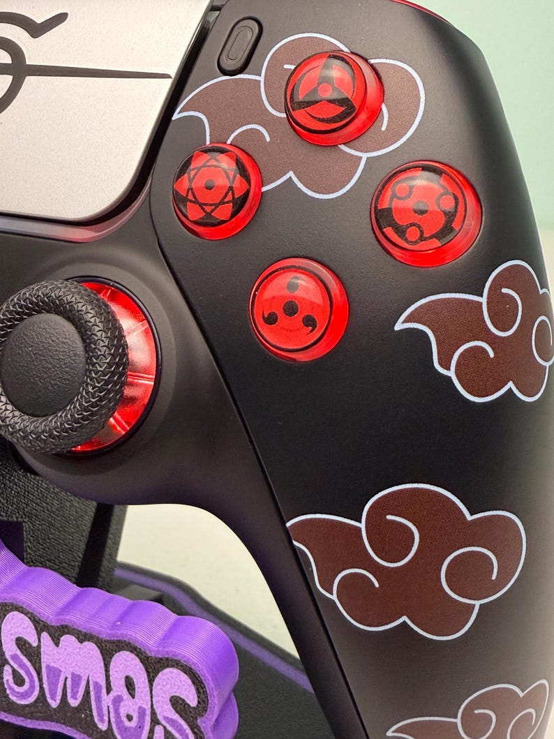 Anime Manga - Red Clouds - RGB LED - Custom Wireless Controller for PS5 ...