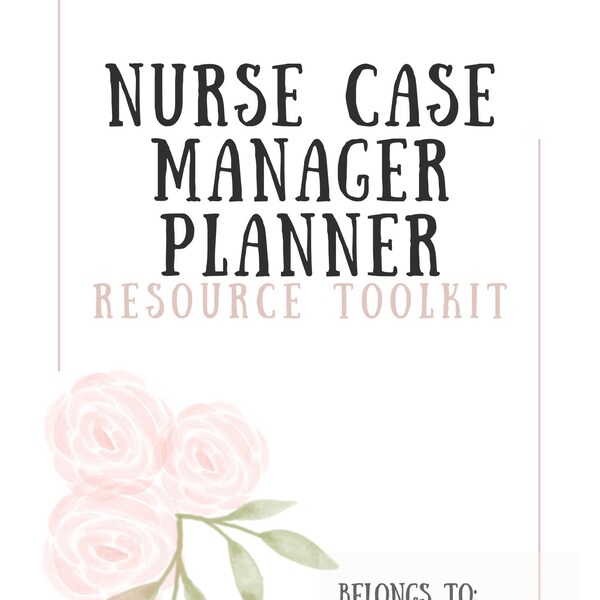 Nurse Case Manager Planner - Etsy
