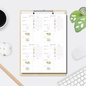 Nurse Tracker 4-patient Printable | RN Notes & Documentation Tool ...