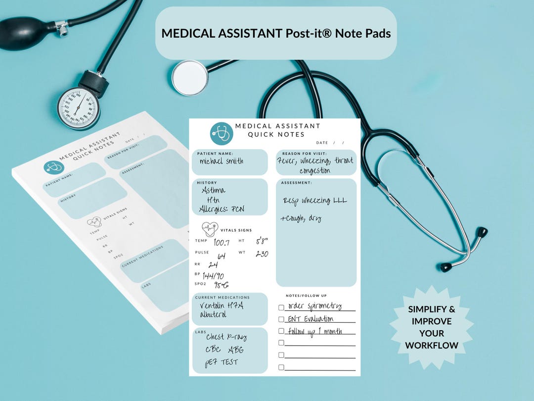 MEDICAL ASSISTANT GIFT Post-it® Notepads. Medical Assistant Patient ...