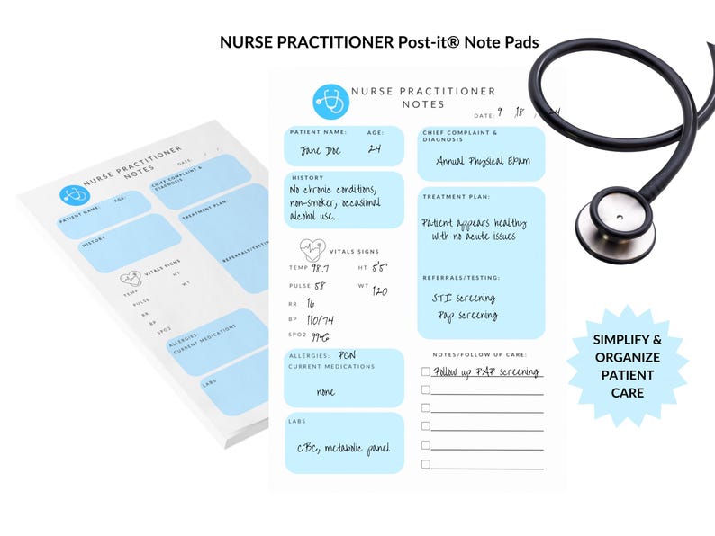 NURSE PRACTITIONER GIFT Post-it® Note Pads. Np, Fnp, Advance Practice ...