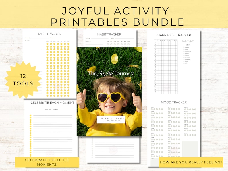 JOYFUL ACTIVITY, Year in Pixels, Printable Life Tracker Bundle ...