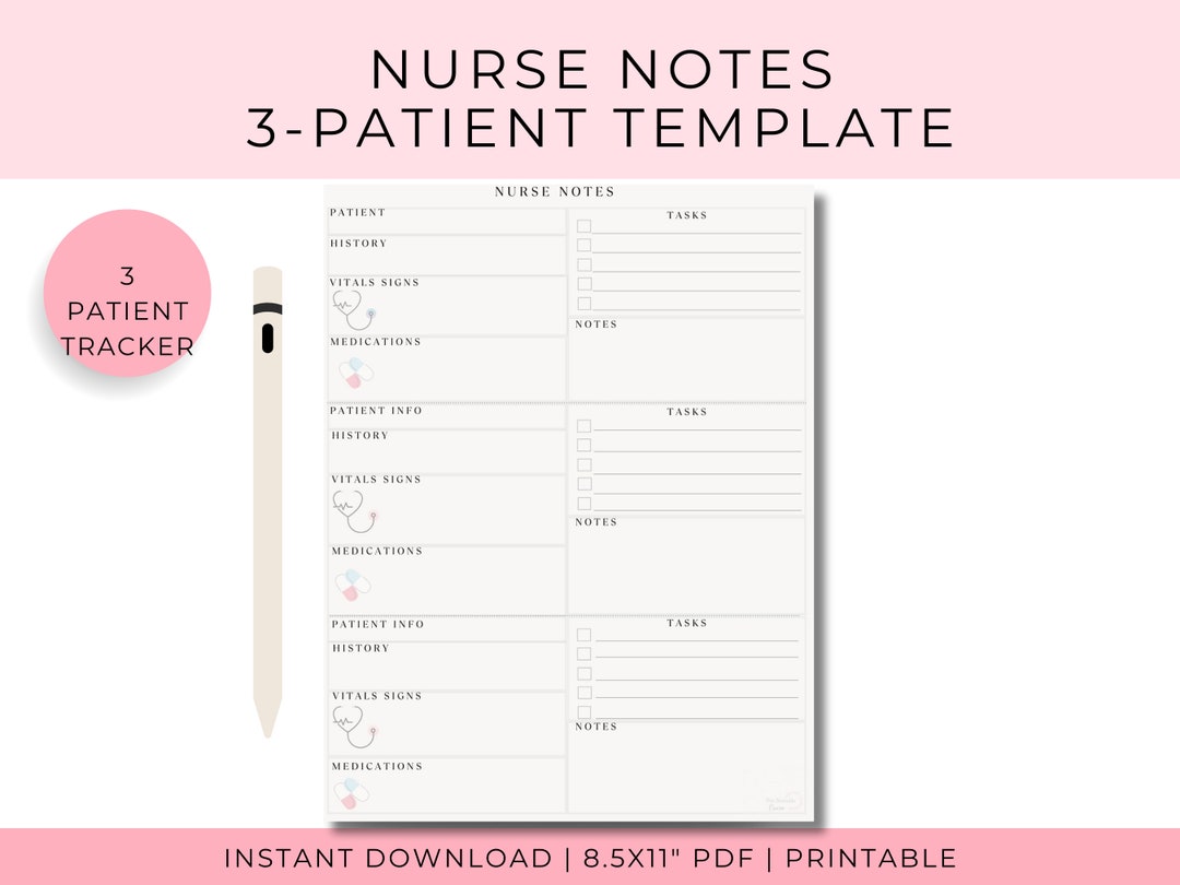 Comprehensive Nurse Documentation Notepad: Track Patient History ...