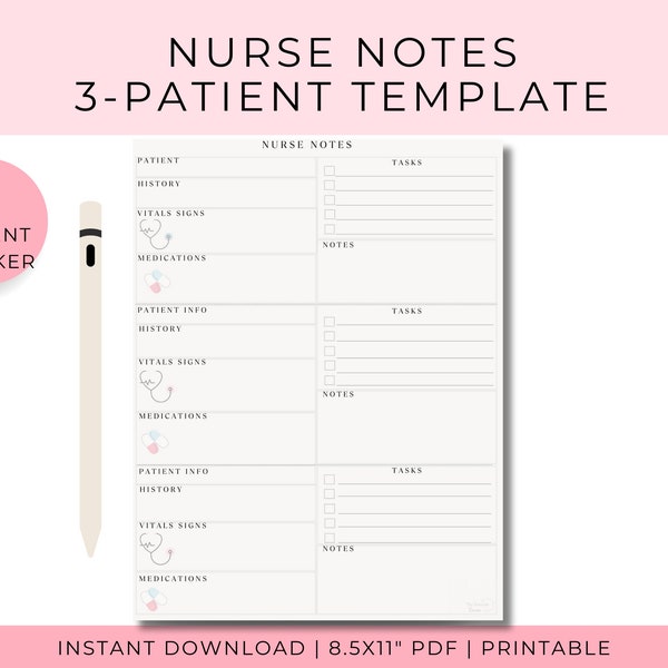 Nurse Notepad Vitals - Etsy