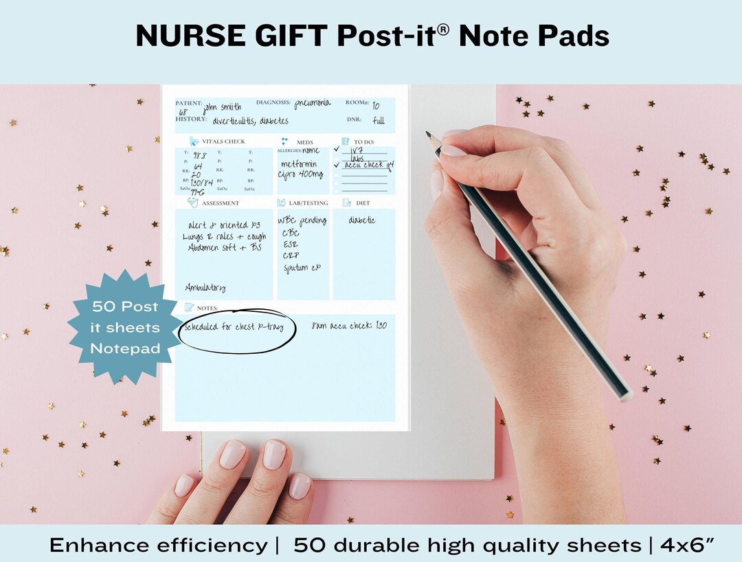 NURSE GIFT Post-it® Note Pads | Nurse Shift Notepad - Essential Tool ...