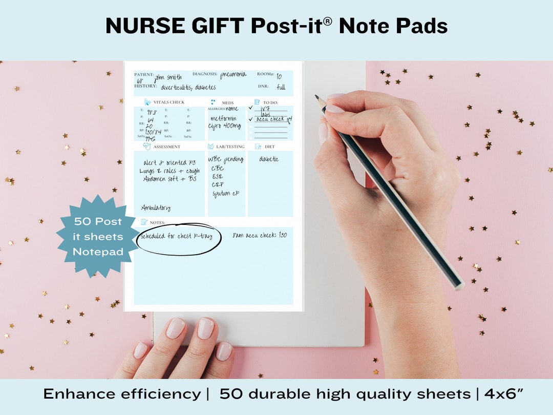 NURSE GIFT Post-it® Note Pads. Nurse Shift Notepad Essential Tool for ...