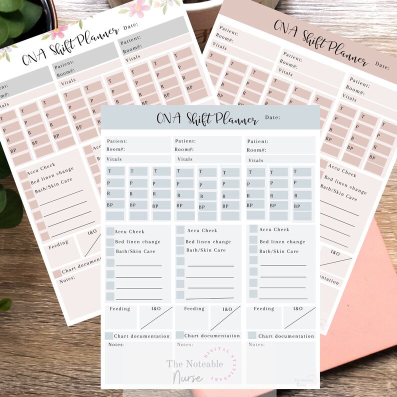 CNA Shift Planner and Patient Care Organizer Bundle - Nurse Aide Life ...