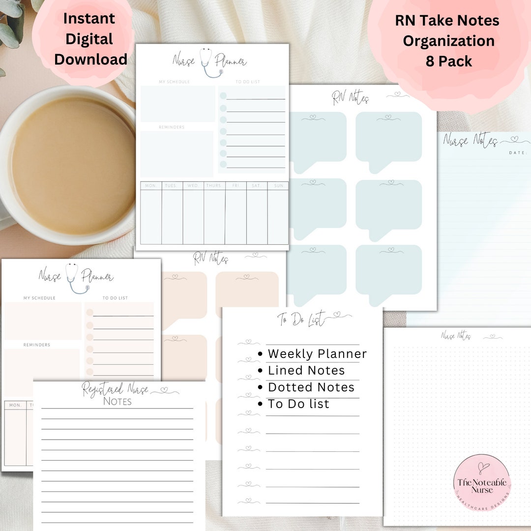 RN Weekly Planner & Note-taking Essentials - Stylish Digital Download ...