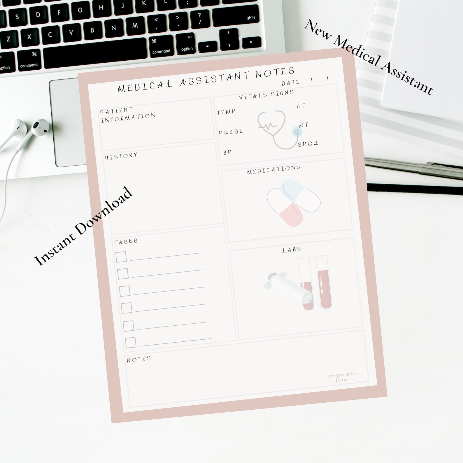 Medical Assistant Documentation Template | 1-patient Notes | Vitals ...