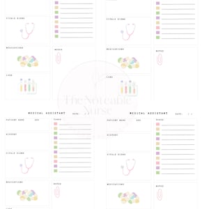 MEDICAL ASSISTANT Notes | 4 Patient Instant Download Notepad ...