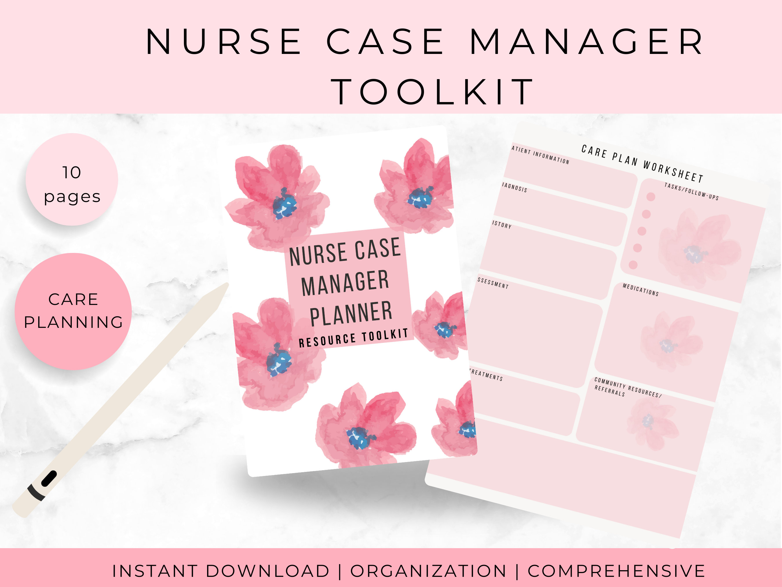 Nurse Case Manager Planner Toolkit: PRINTABLE Digital Organization ...