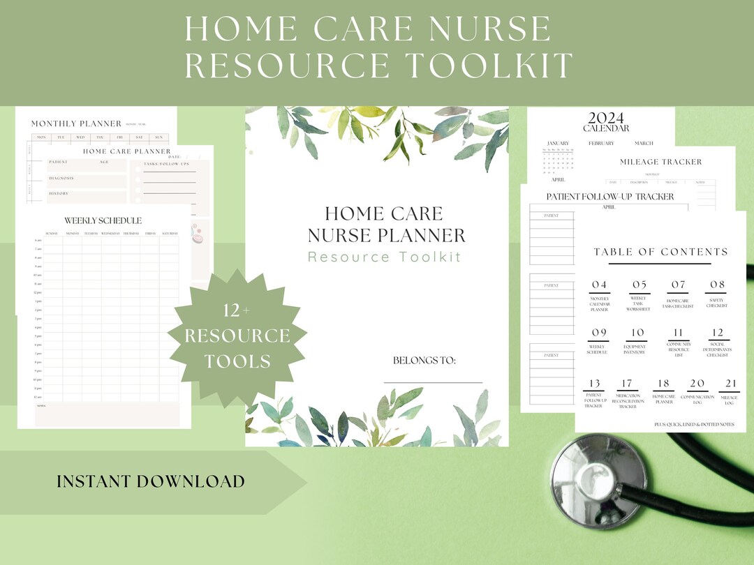 Home Care Nurse Planner Toolkit | 24-page Digital Resource for ...